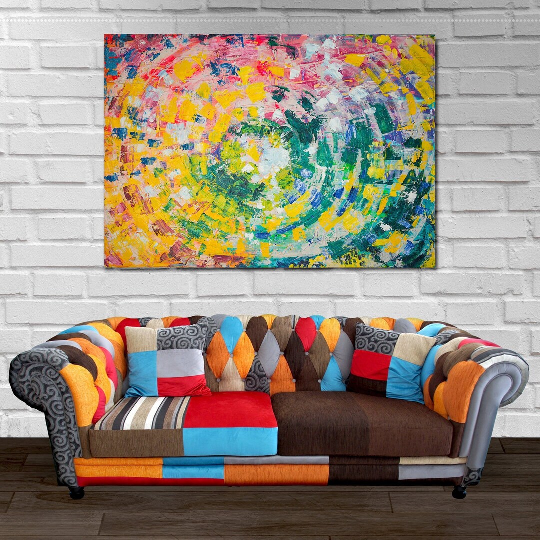 Colorful Painting on Canvas 47 X 35.5 - Etsy