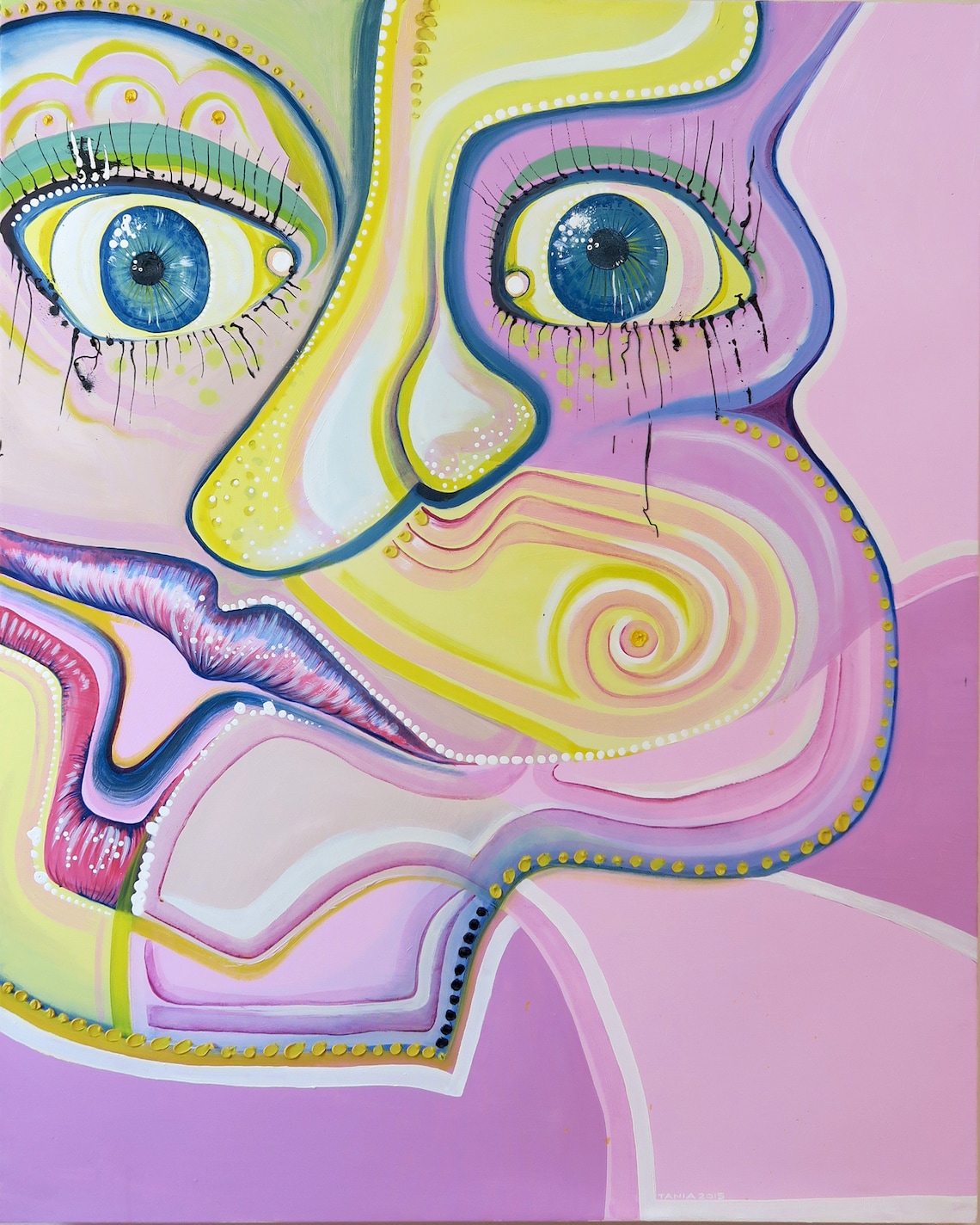 Pop Art Painting Funny Wall Art Contemporary Art | Etsy