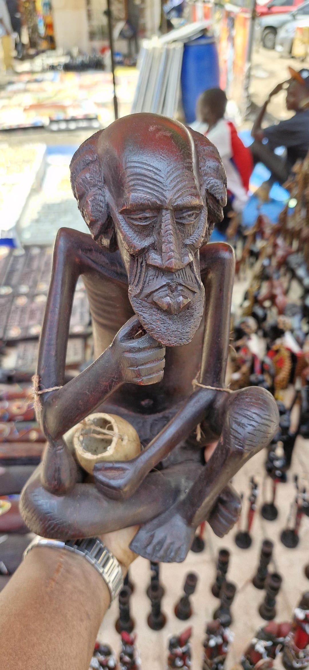 Hand-carved Old Man Sculpture, Vintage Wooden Figurine, Artisan Home ...