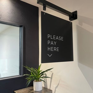 Metal Bracket Projection Sign With Wooden Hanging Sign and Custom Laser ...