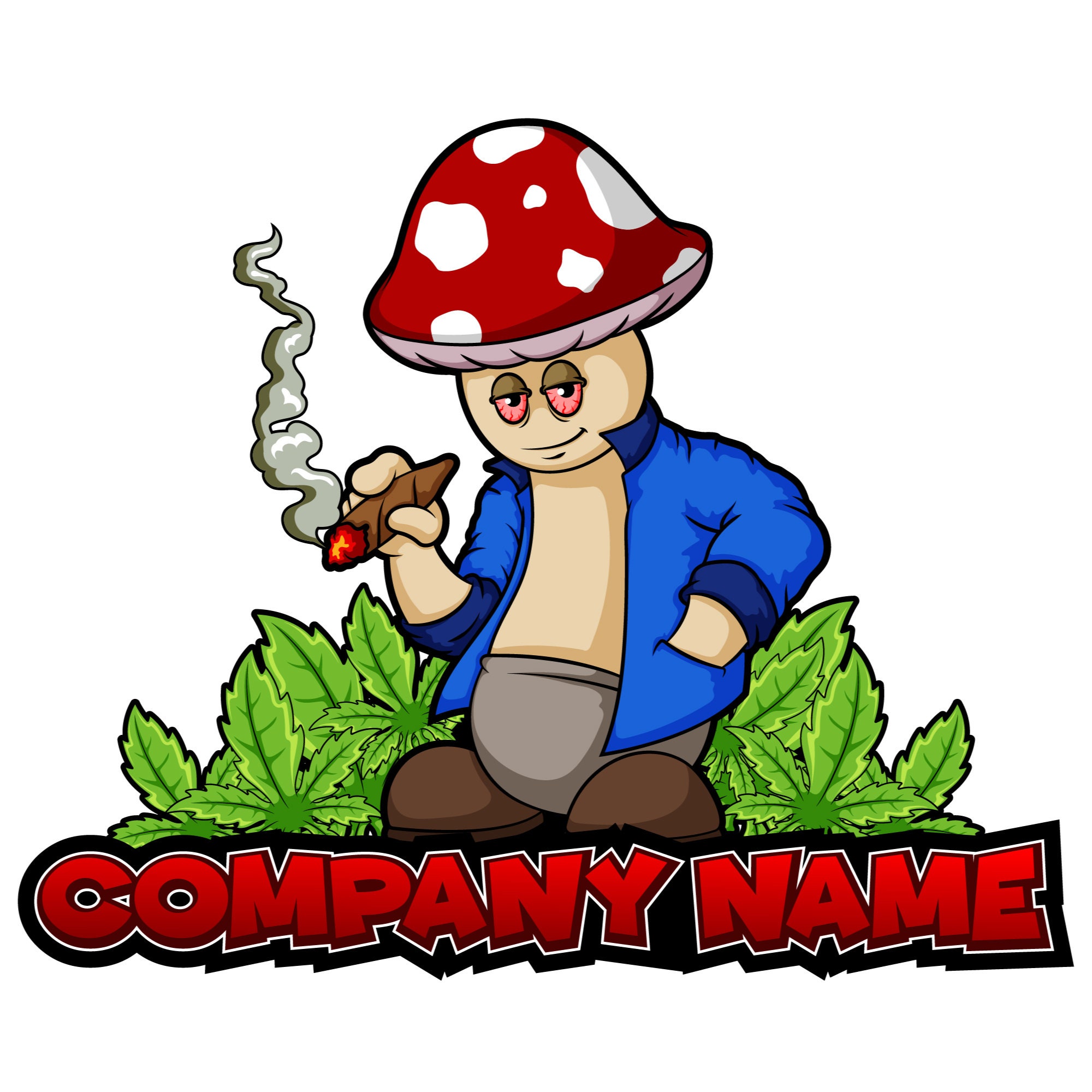 Custom Weed Logo Designhemp Logo Designmarijuana Logo Designcartoon ...