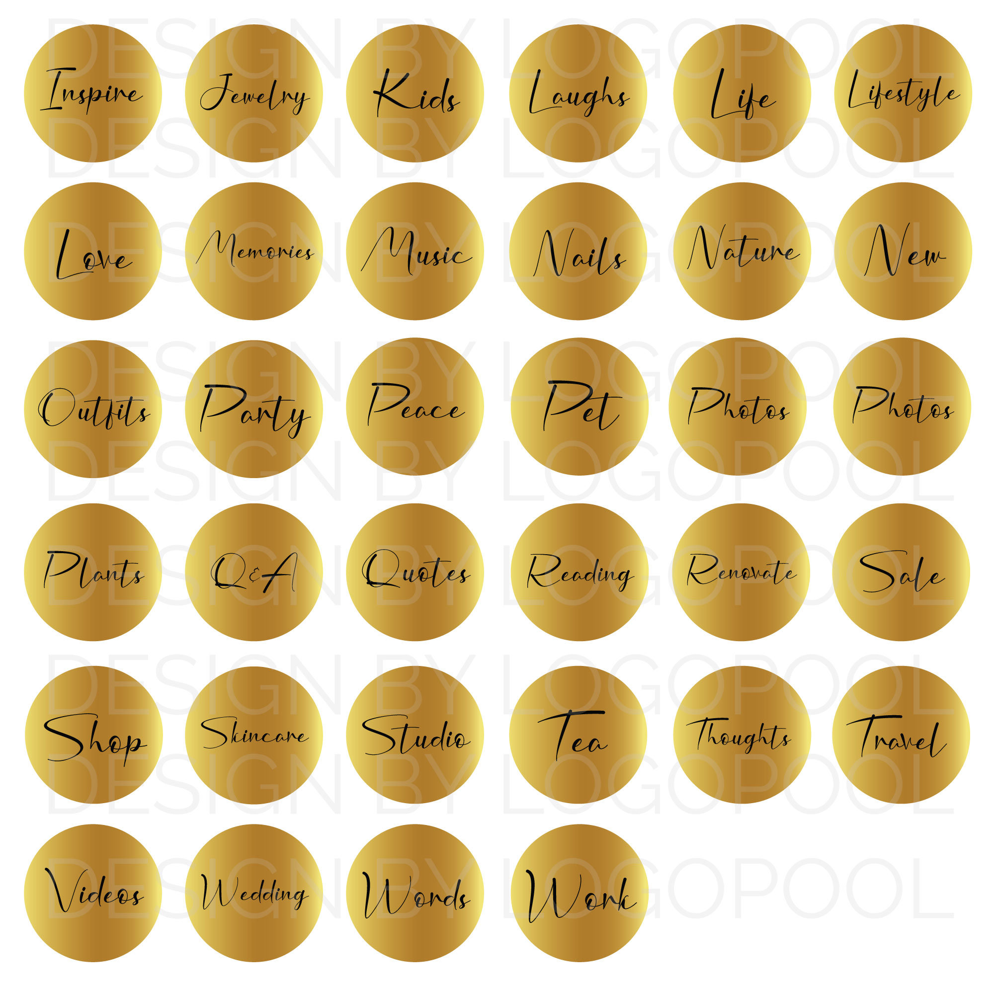 Instagram GOLD Story Highlight Icons - Instagram Story Highlight Covers ...