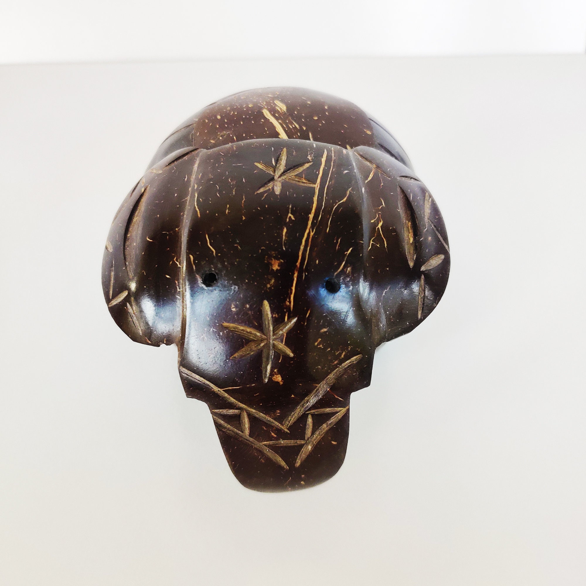 Coconut Shell Elephant Carving With Movable Head Coconut Elephant ...