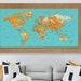 Printable World Map Files Turquoise and Orange Colors - Etsy