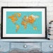 Printable World Map Files Turquoise and Orange Colors - Etsy