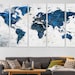 Extra Large World Map Canvas Wall Decor, Push Pin Travel Map, Navy Blue ...