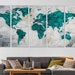World Map Canvas Push Pin Travel Map Turquoise World Map - Etsy