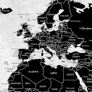 World Map Canvas, Octagonal Wall Art, Push Pin Travel Map, Home Gift ...