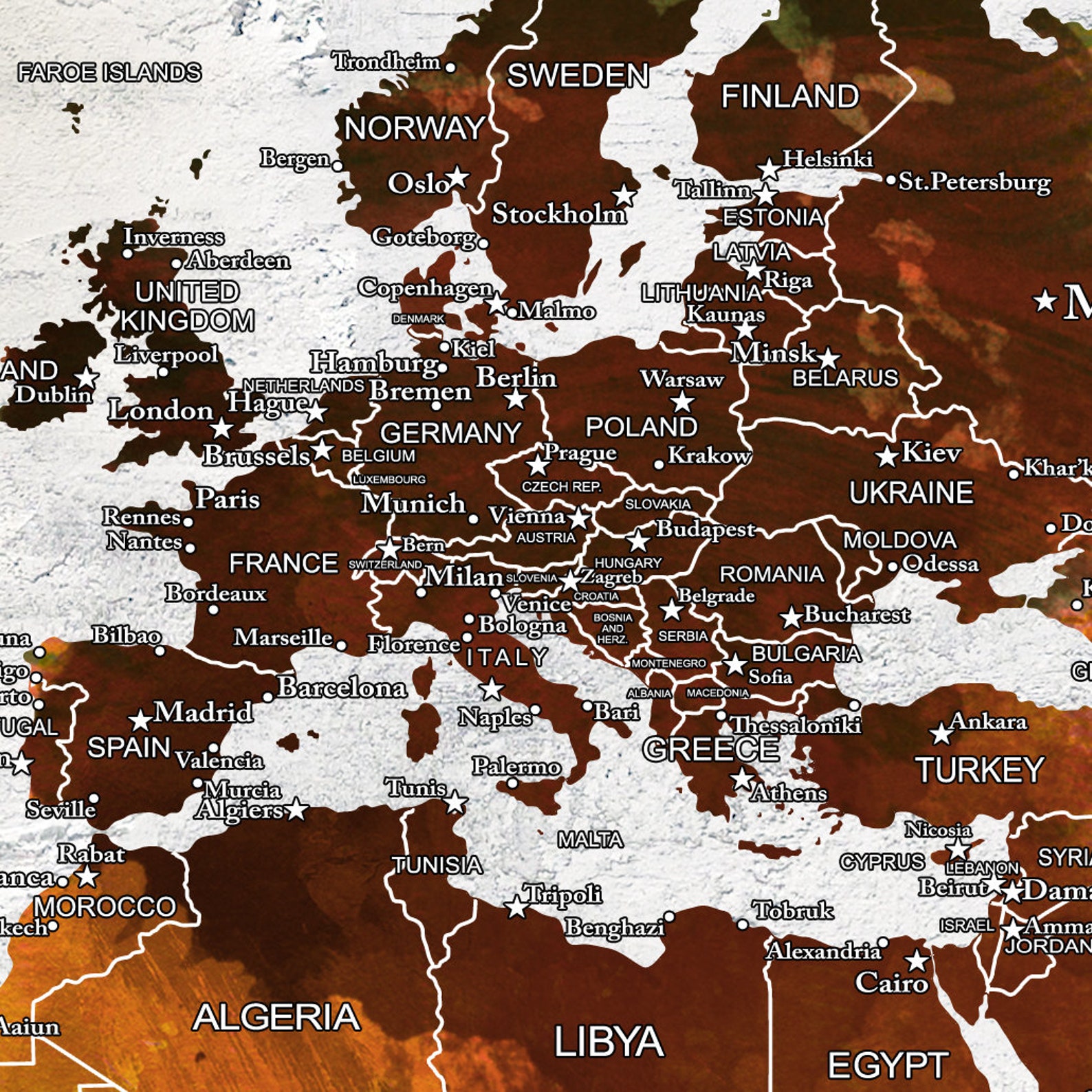 World Map Canvas, Octagonal Wall Art, Push Pin Travel Map, Home Gift ...