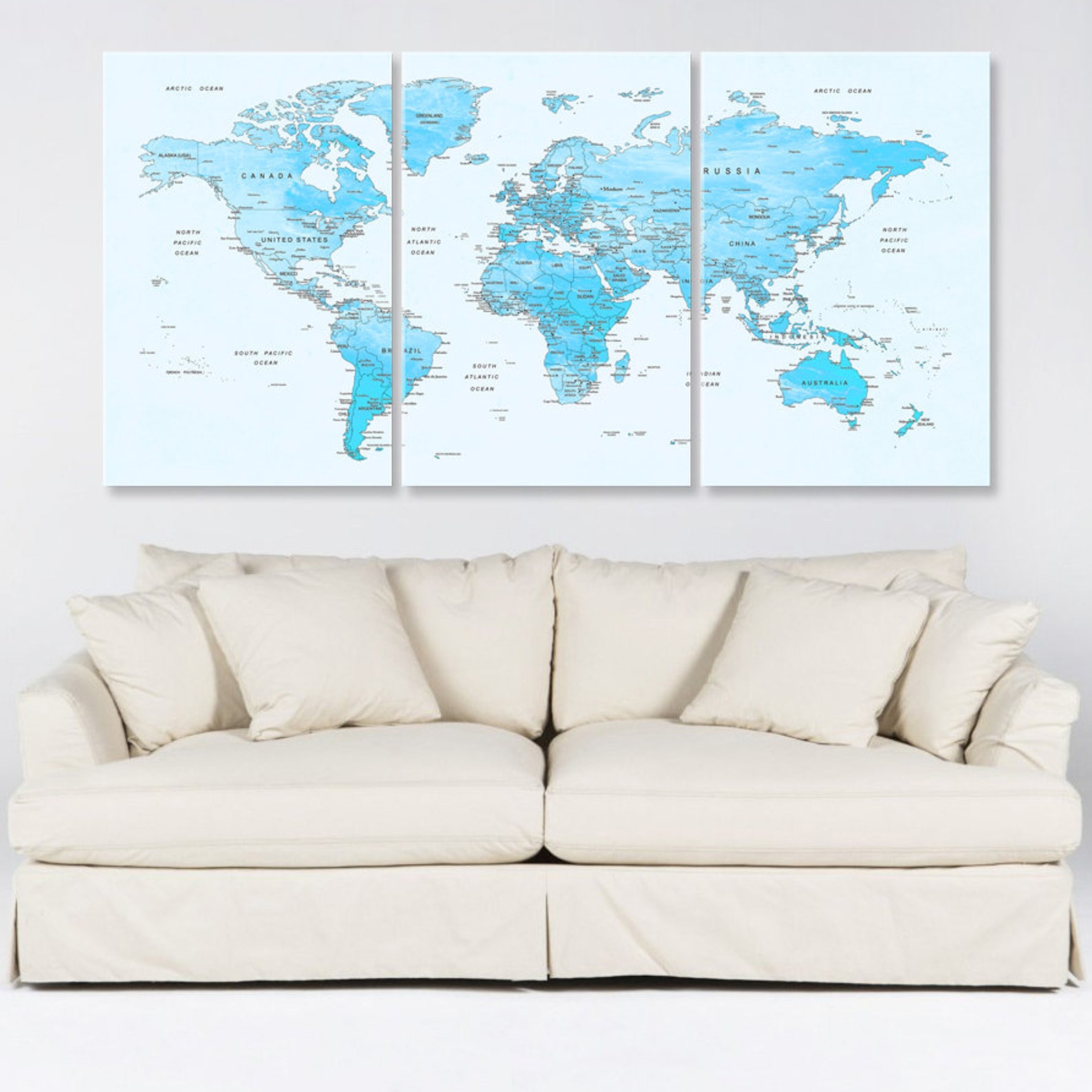 World Map Push Pin Canvas Travel and Adventure Map Large - Etsy