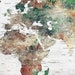 World Map Push Pin Wall Art on Canvas, Adventure Wall Decor, Earth ...