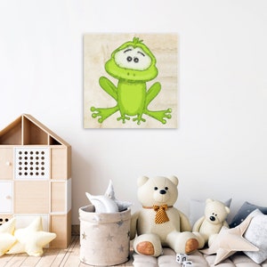 Cute Frog Printable Art File, Baby Room Frog Painting Art for Kids Room ...