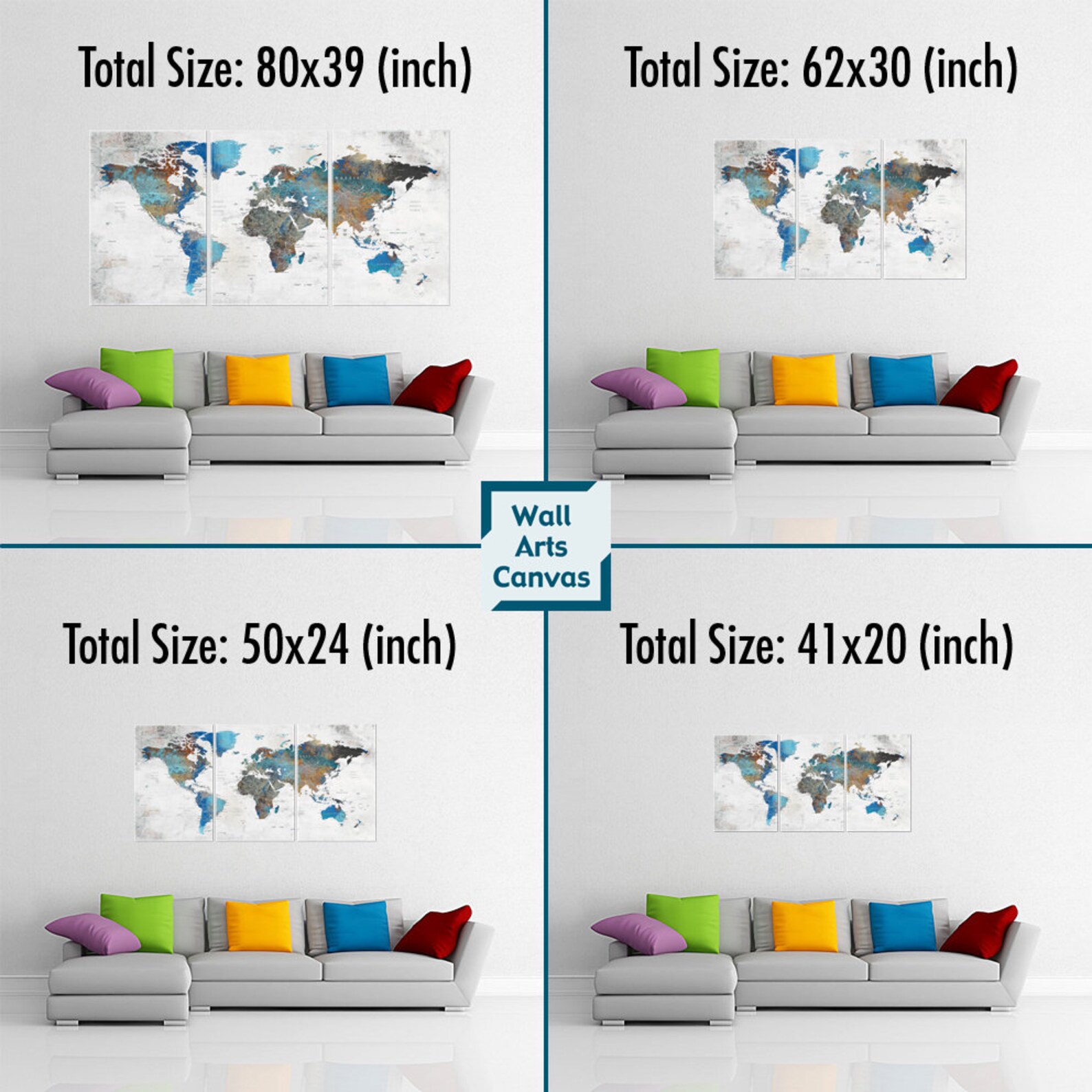 Adventure World Map Canvas Push Pin Travel Map Wall Art - Etsy