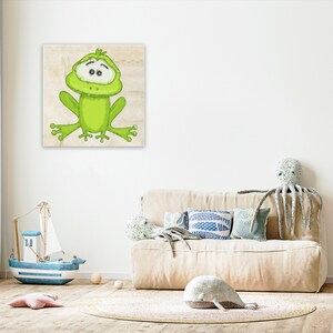 Cute Frog Printable Art File, Baby Room Frog Painting Art for Kids Room ...