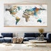 Hanging World Map Canvas, Rustic Frame Home Decor, World Map Wall Art ...