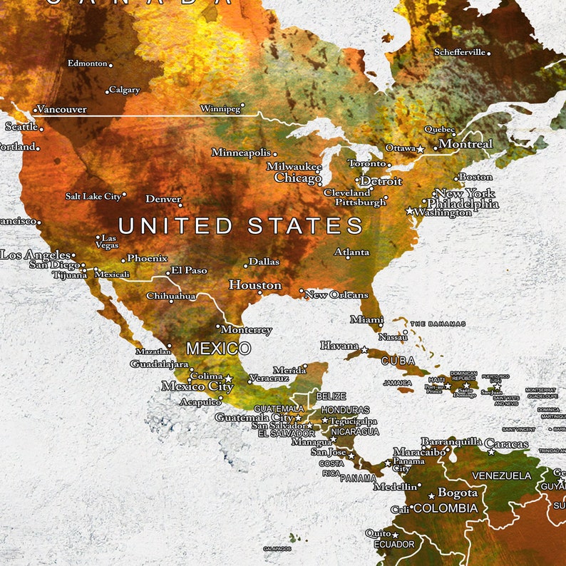 World Map Canvas Octagonal Wall Art Push Pin Travel Map - Etsy