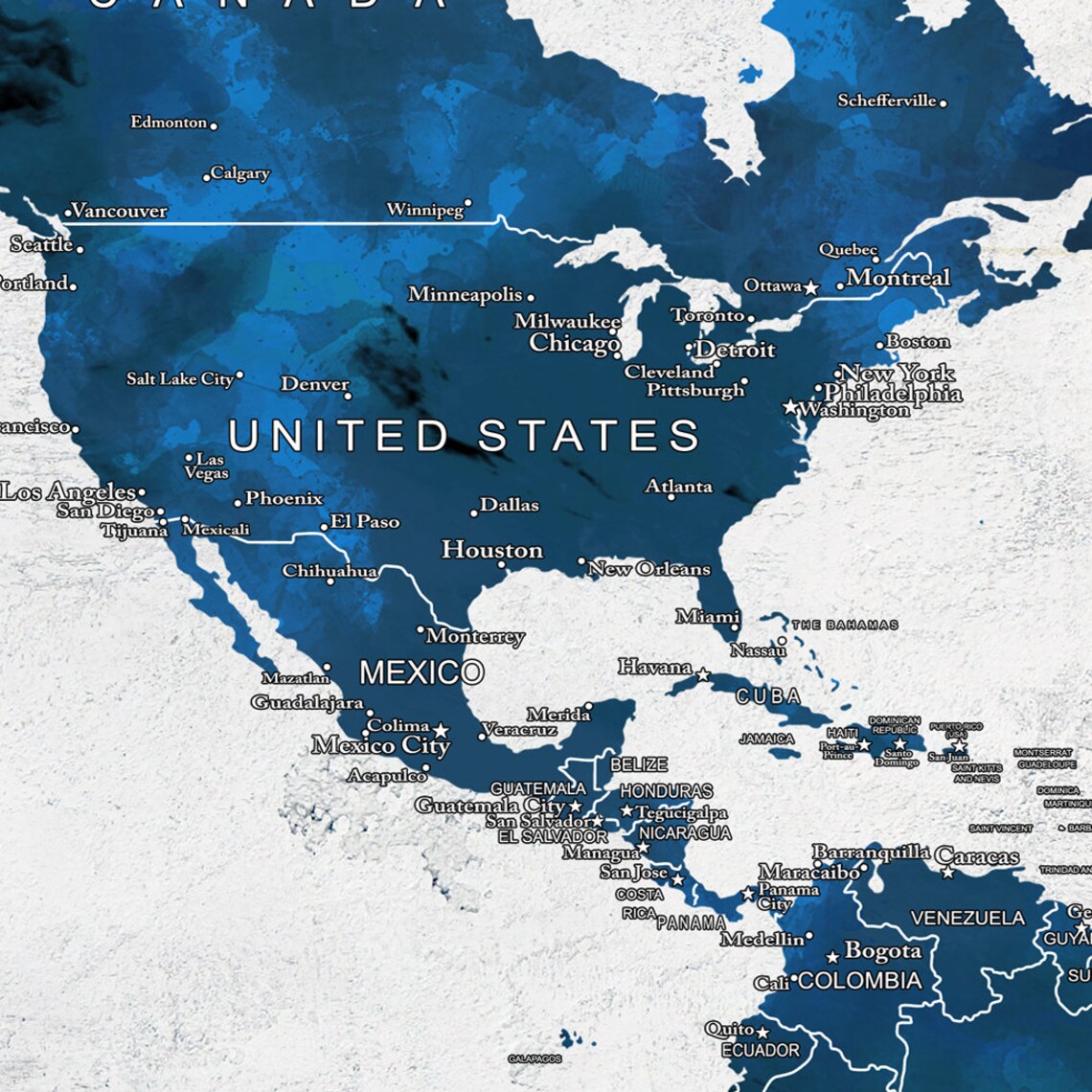 World Map Canvas Octagonal Wall Art Push Pin Travel Map - Etsy