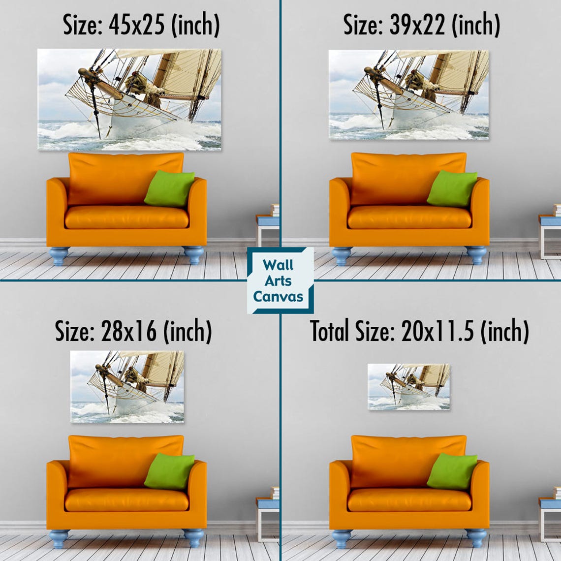 Sailing Boat Canvas Large Canvas Sea Wall Decor Framed - Etsy