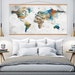 Hanging World Map Canvas, Rustic Frame Home Decor, World Map Wall Art ...