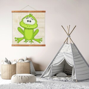 Cute Frog Printable Art File, Baby Room Frog Painting Art for Kids Room ...