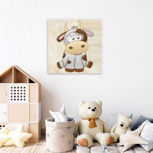 Cute Cow Printable File, Calf Painting Art for Kids Room Wall Art, Baby ...