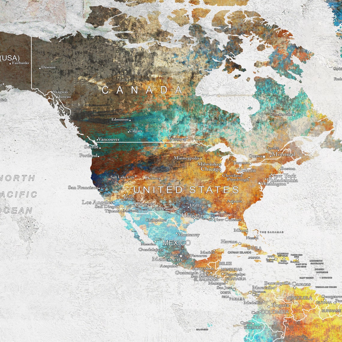 Hanging World Map Canvas Rustic Frame Home Decor World Map - Etsy