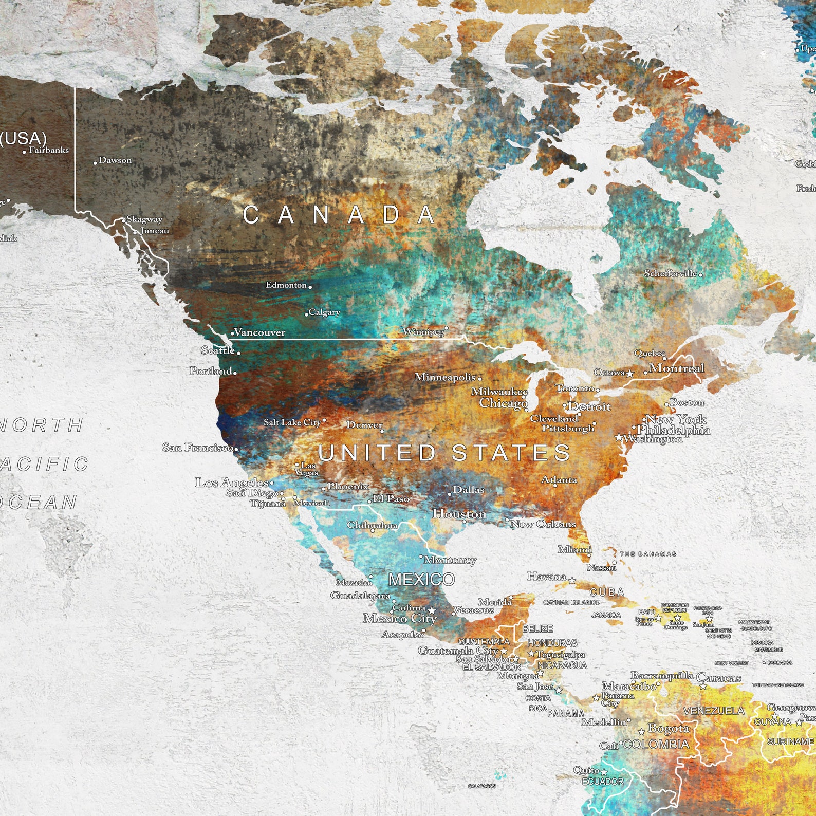 Hanging World Map Canvas Rustic Frame Home Decor World Map - Etsy