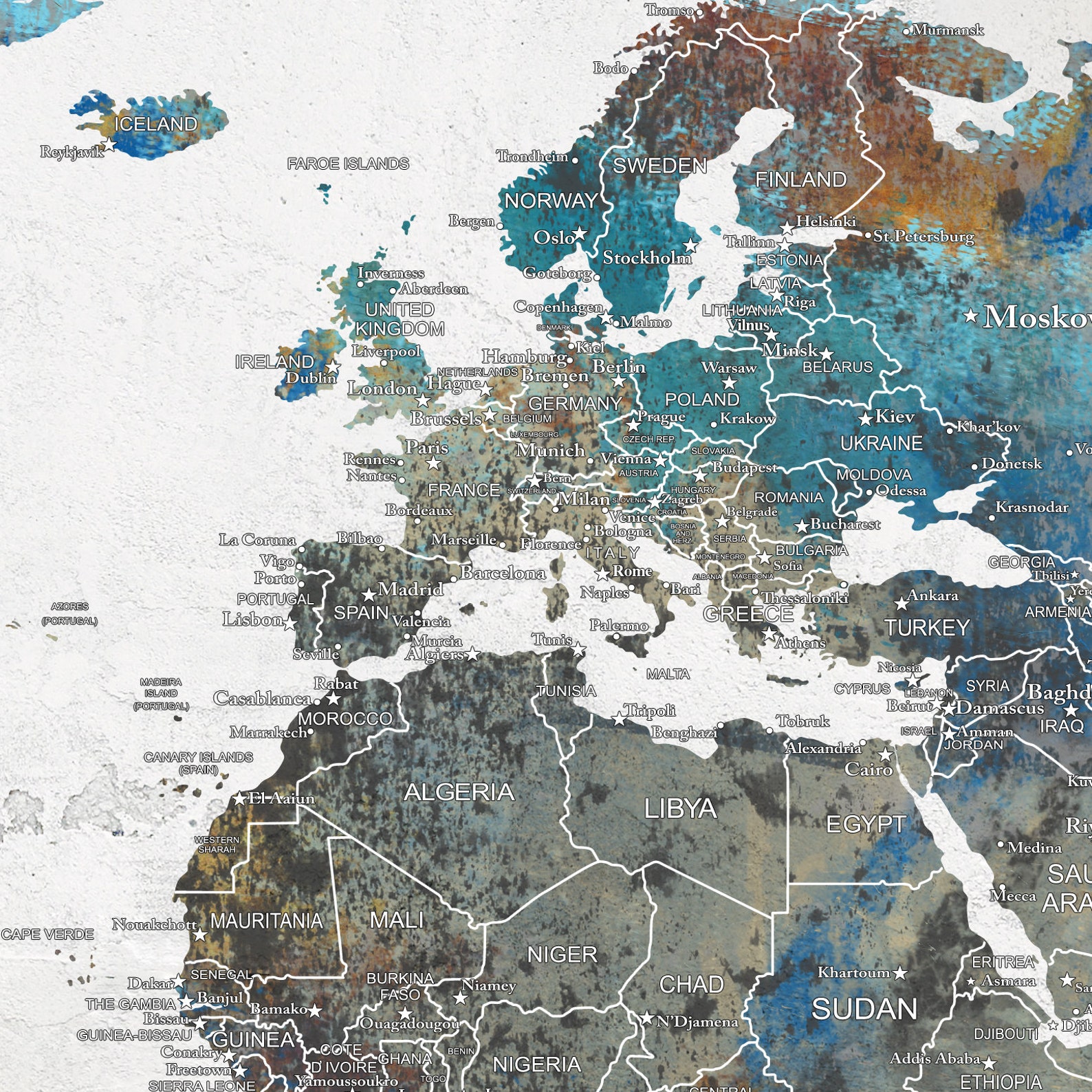 Adventure World Map Canvas Push Pin Travel Map Wall Art - Etsy