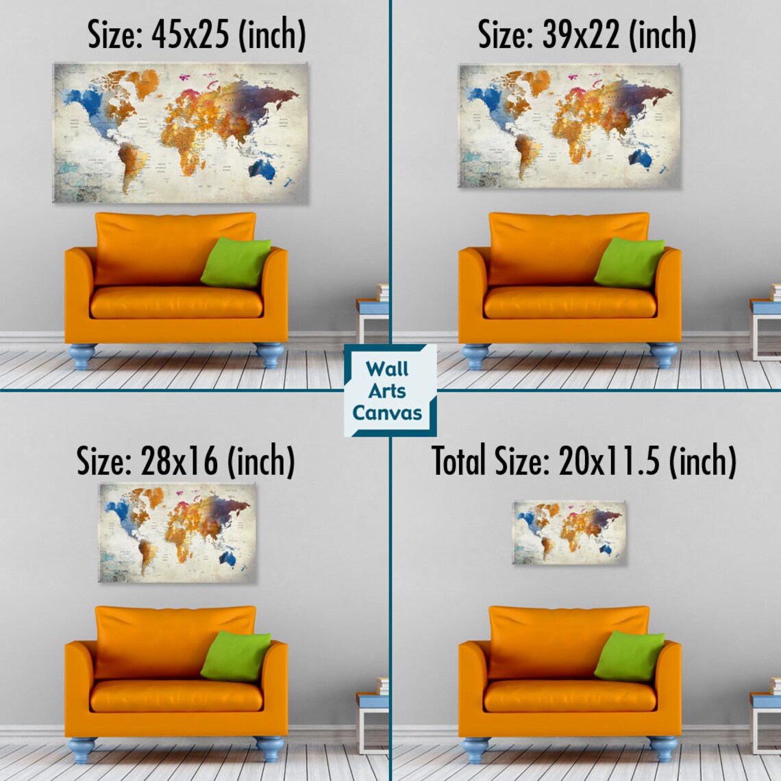 World Map Canvas Push Pin Travel Map World Map Wall Art - Etsy