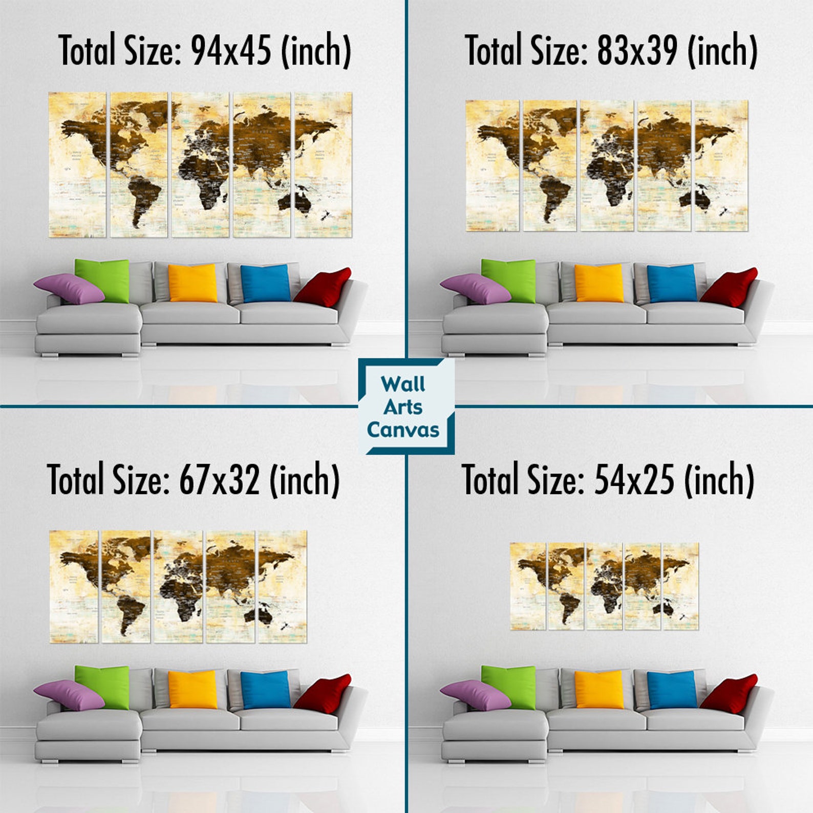 World Map Wall Art Push Pin Travel Map Large World Map | Etsy