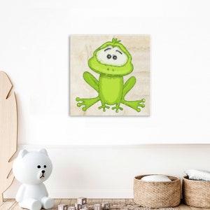 Cute Frog Printable Art File, Baby Room Frog Painting Art for Kids Room ...