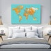 Printable World Map Files Turquoise and Orange Colors - Etsy