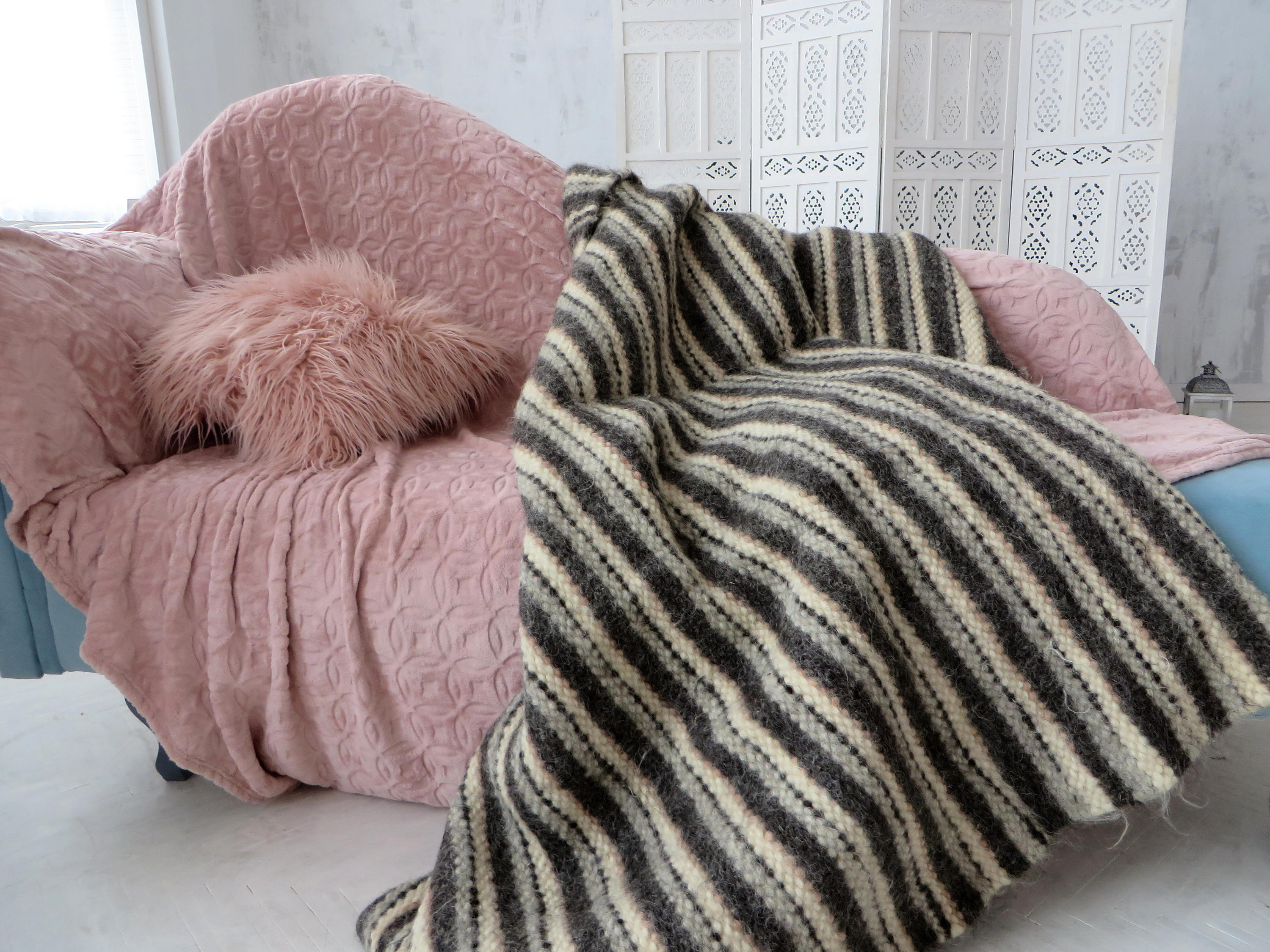 Wool Blanket Rustic Blanket Bed Blankets Scandinavian Blanket | Etsy