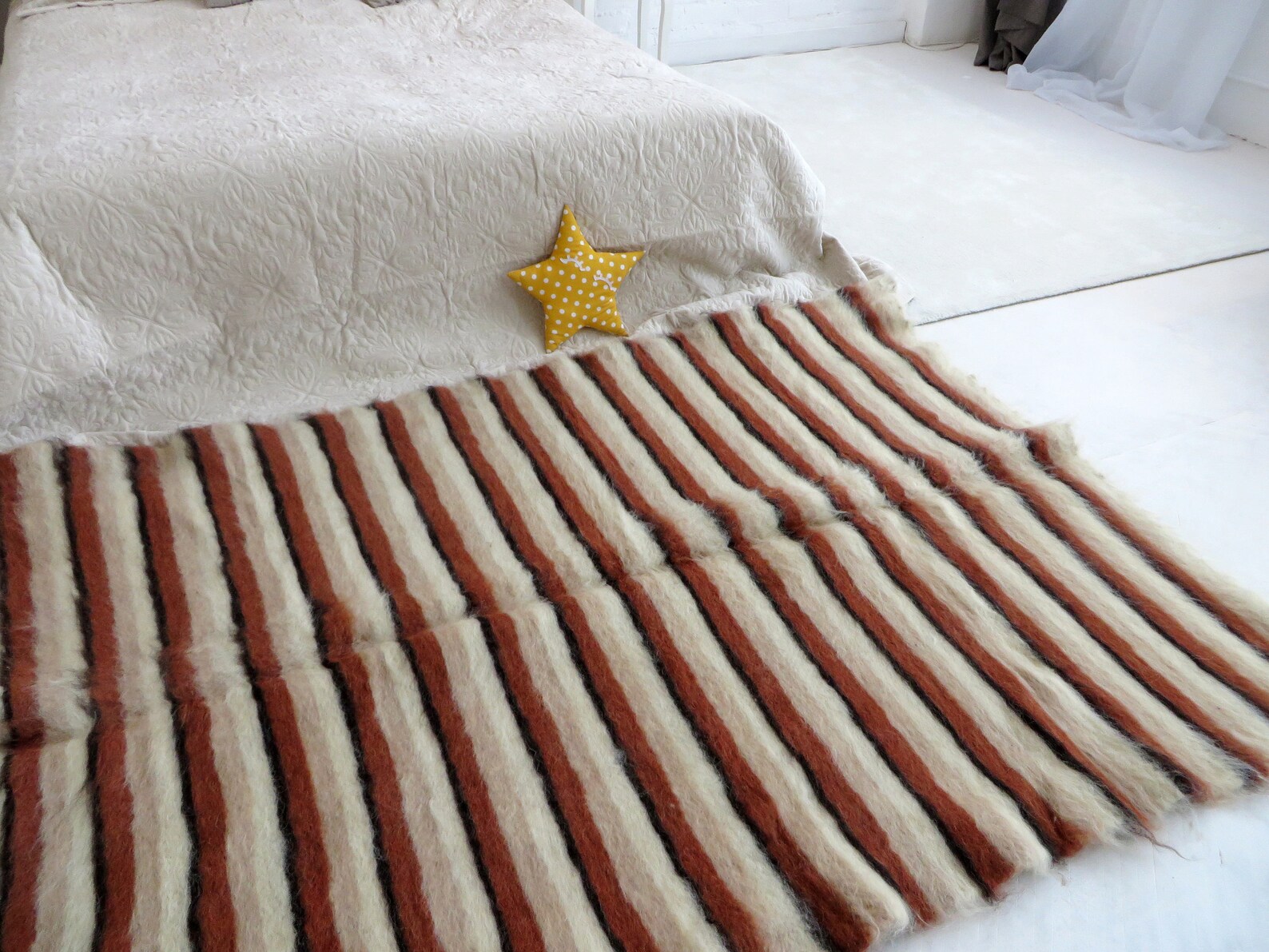 Striped Wool Blanket Throw Blanket Weighted Blanket Hand Woven - Etsy