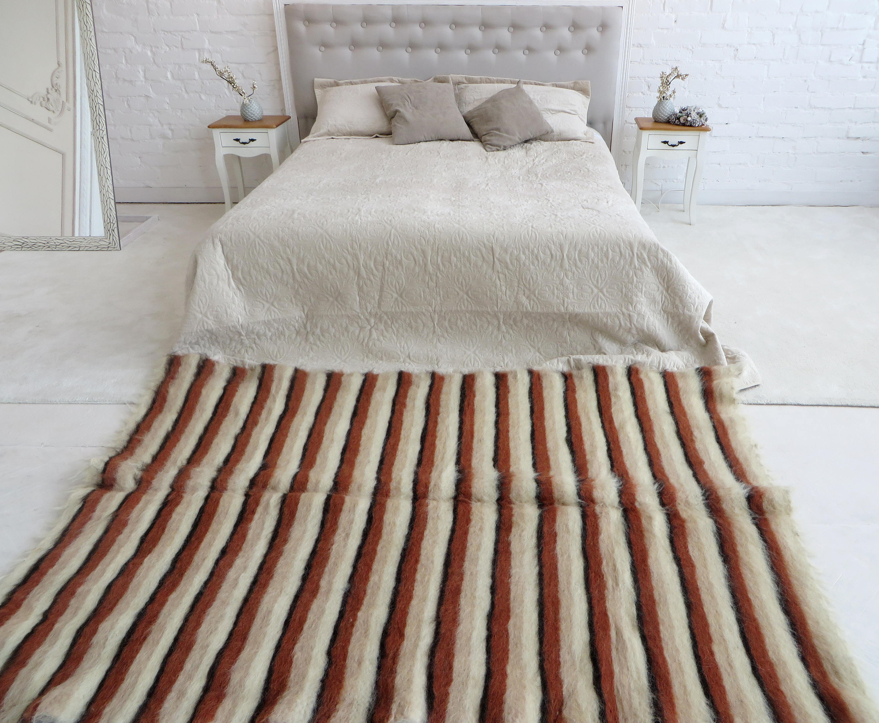 Striped Wool Blanket Throw Blanket Weighted Blanket Hand Woven - Etsy