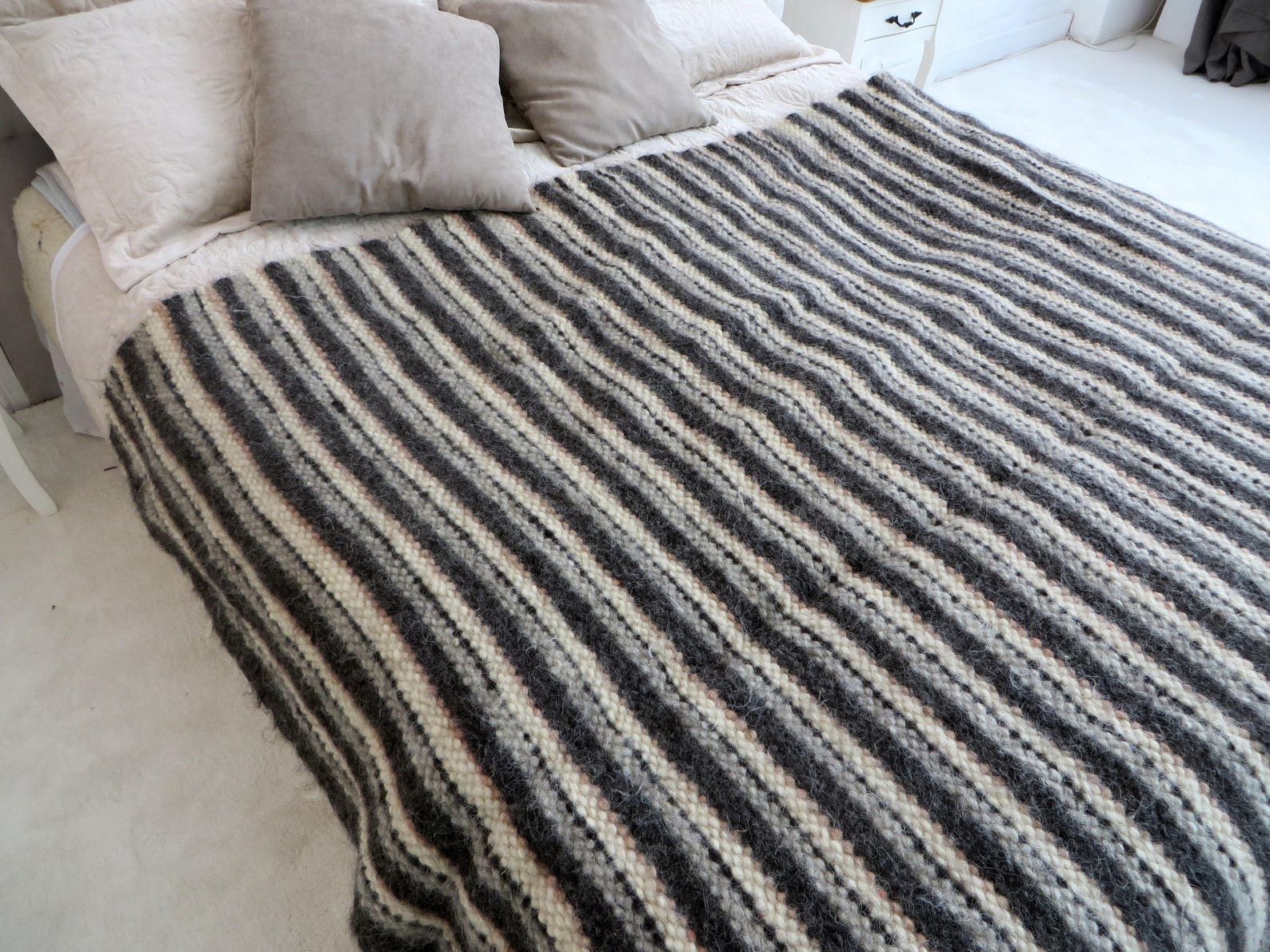 Wool Blanket Rustic Blanket Bed Blankets Scandinavian Blanket - Etsy