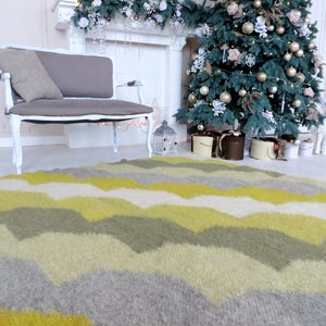 Yellow Wool Rug Hand Woven Area Rugs Nursery Rug Bedroom Rug Modern ...