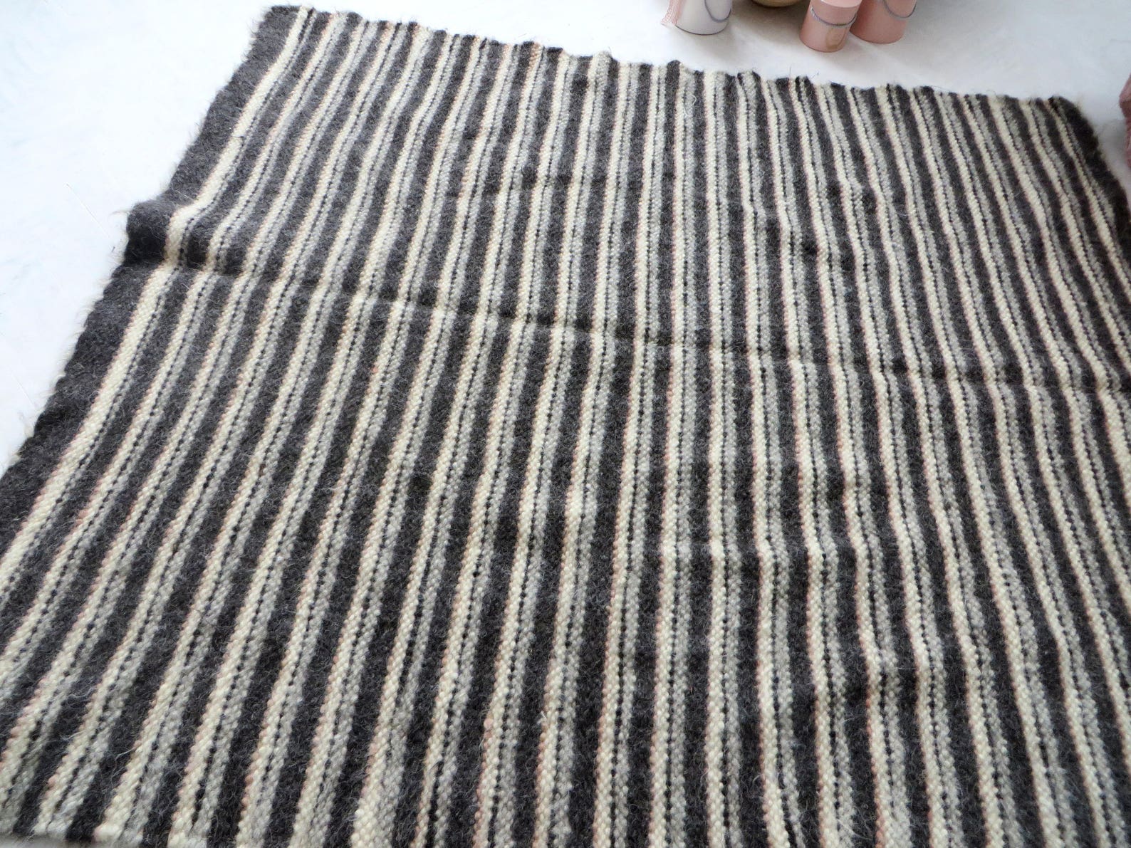 Black and White Rug Modern Wool Rug Striped Rug Area Rugs - Etsy