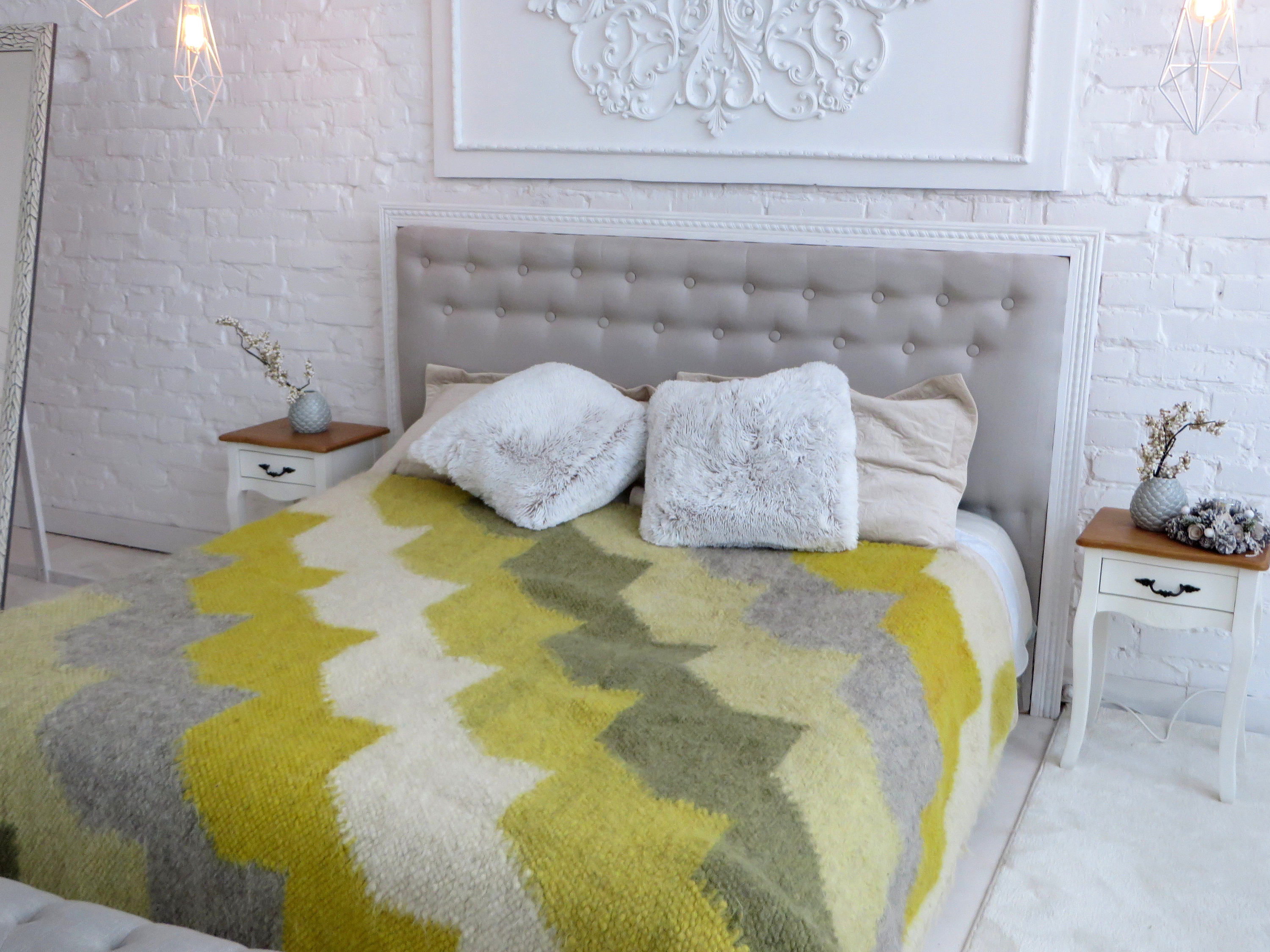 Yellow Wool Rug Hand Woven Area Rugs Nursery Rug Bedroom Rug | Etsy