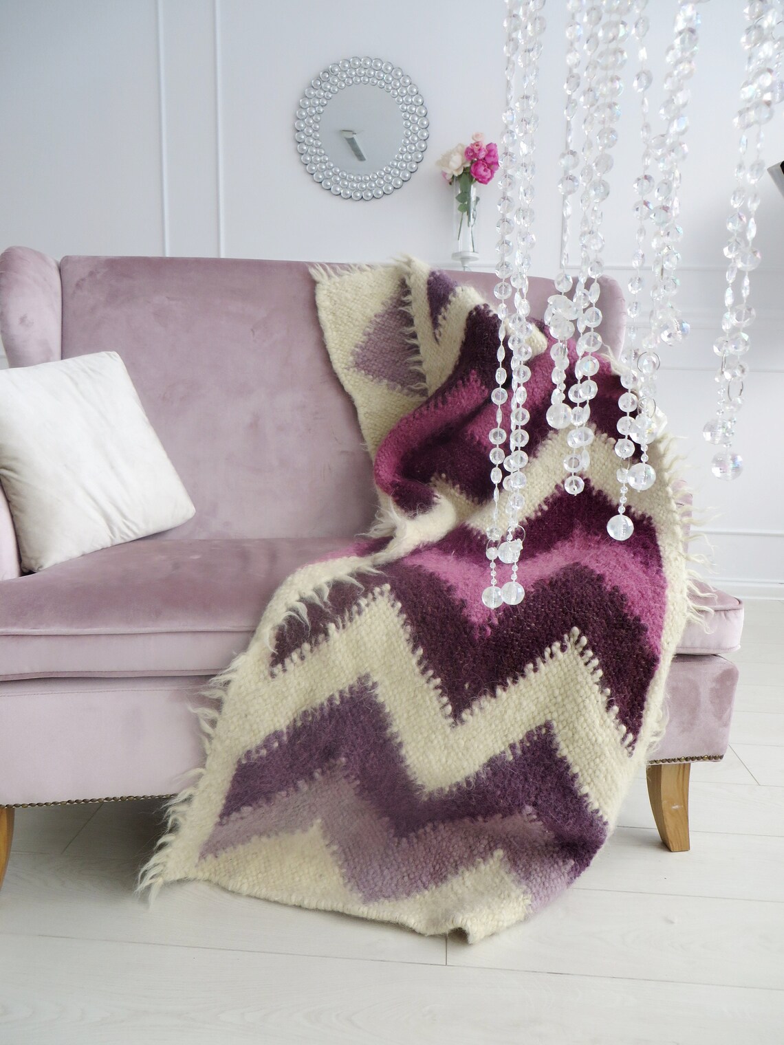 Bed Throw Wool Blanket Bed Scarf Throw Blanket Handwoven Cover - Etsy