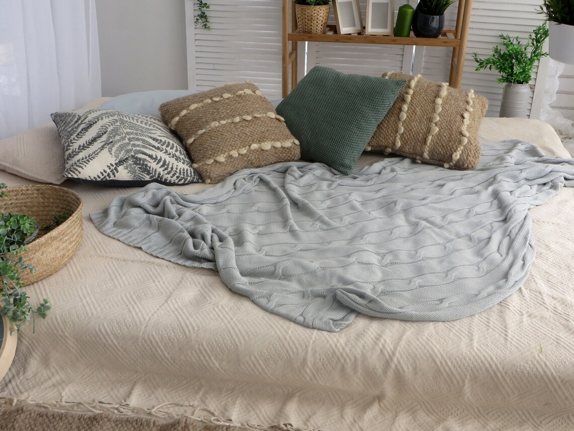 Beige Throws Throws and Pillows Bed Decor Decorative Pillows - Etsy