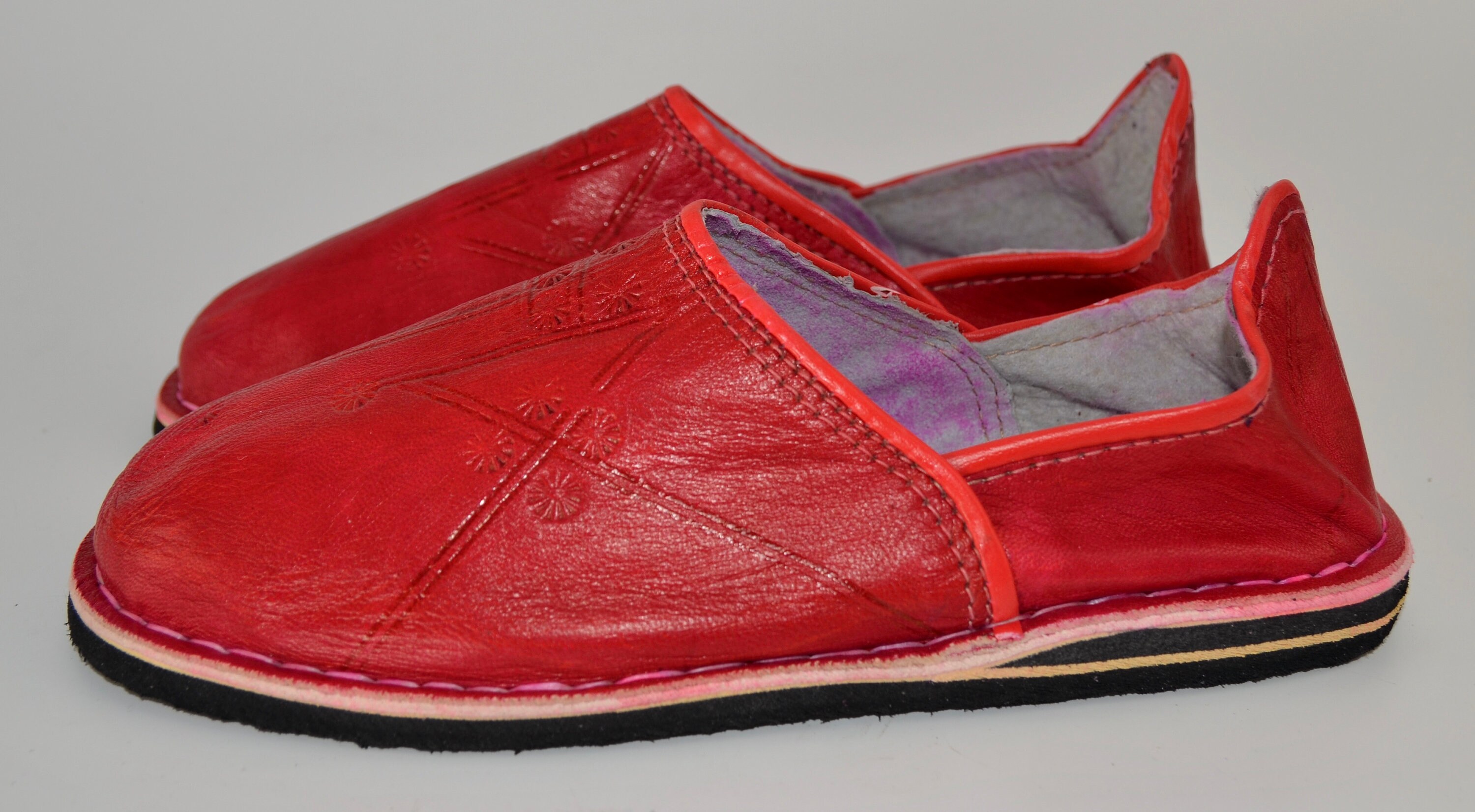 Moroccan Babouche Slippers Shoes Handmade Leather Shoes Red | Etsy