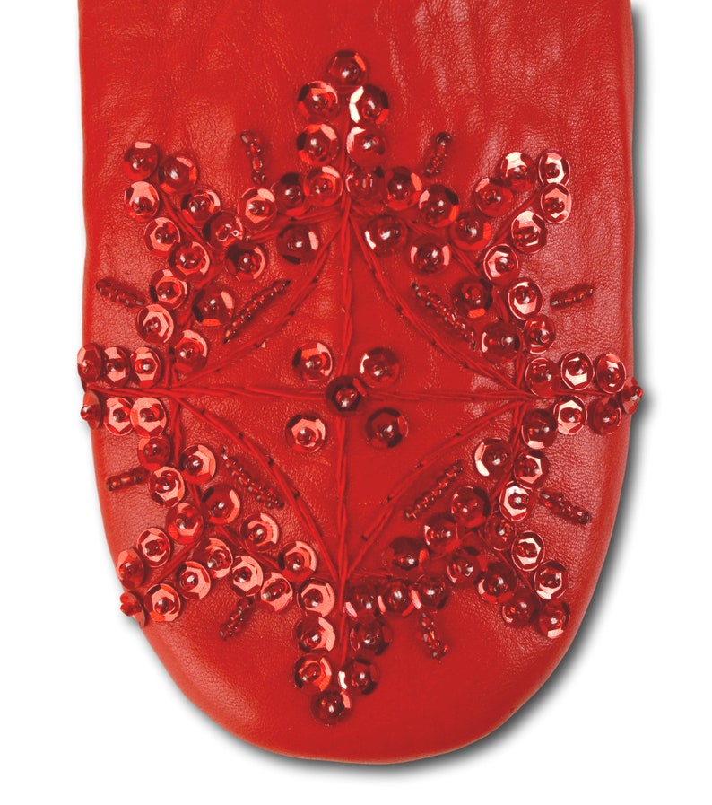 Moroccan Leather Sequin Slippers Red Babouche Slides Leather - Etsy