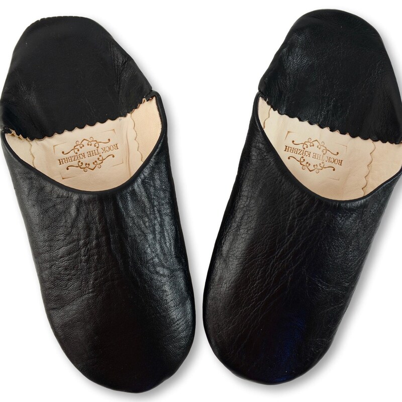 Black Slippers - Etsy