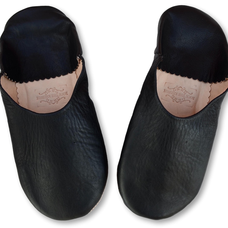 Black Slippers - Etsy