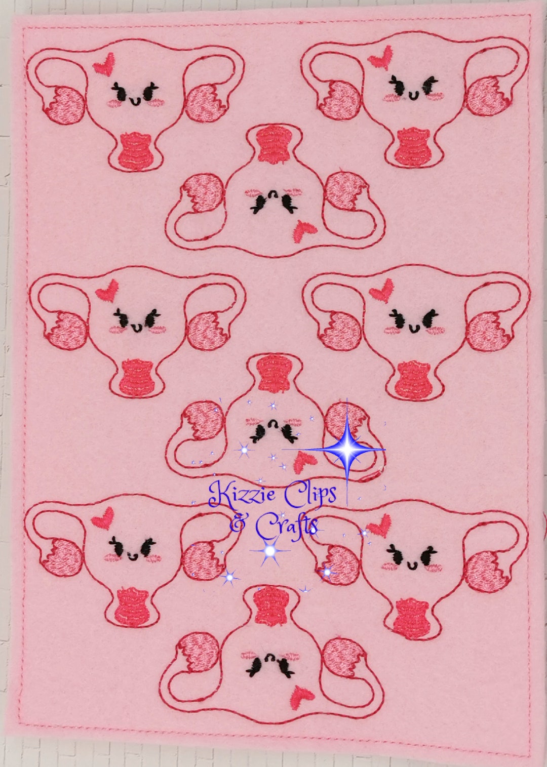 Kawaii Uterus Feltie Sheet - Etsy