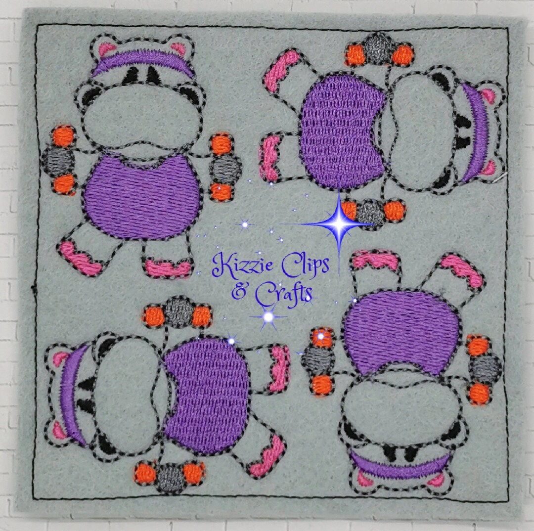 Hippo Exercise Feltie Sheet - Etsy