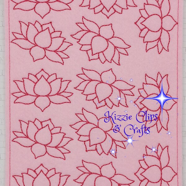 Lotus Flower Applique - Etsy