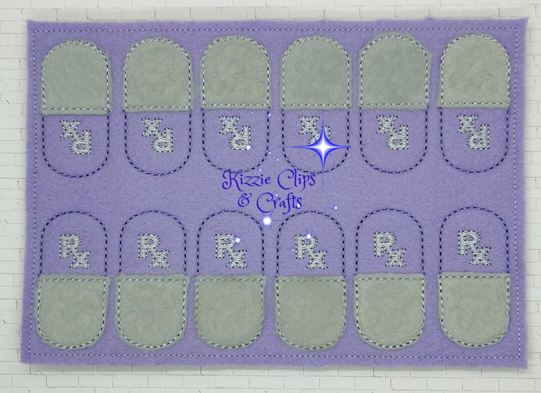 RX Pill Capsule Feltie Sheet - Etsy