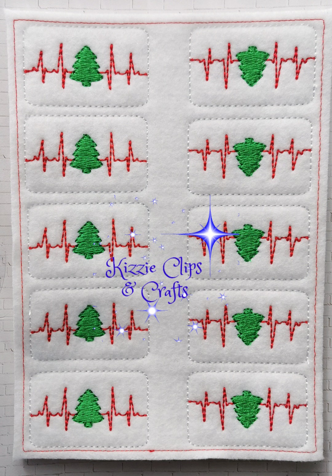 EKG Christmas Tree Feltie Sheet - Etsy